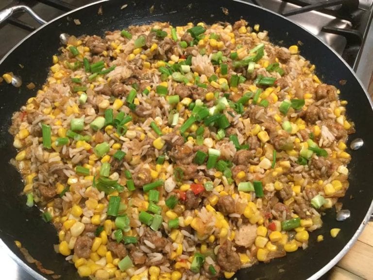 One-Pan Crawfish Etouffee, Fresh Corn and Rice Dressing! | Geaux Ask Alice!